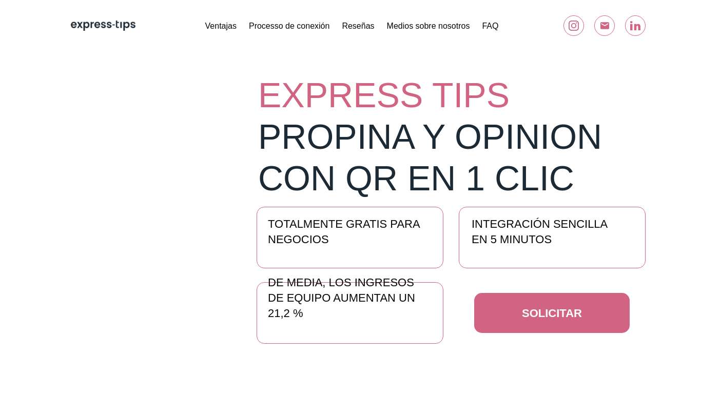 Express Tips – plataforma de propina digital con QR